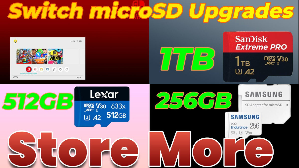 Nintendo Switch Lite microSD 256GB-512GB-1TB Upgrades Service — Game ...